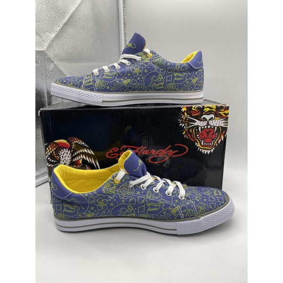 Ed Hardy | Shoes | Ed Hardy Mens Size 5 Shoes Canvas Low Lace Up ...